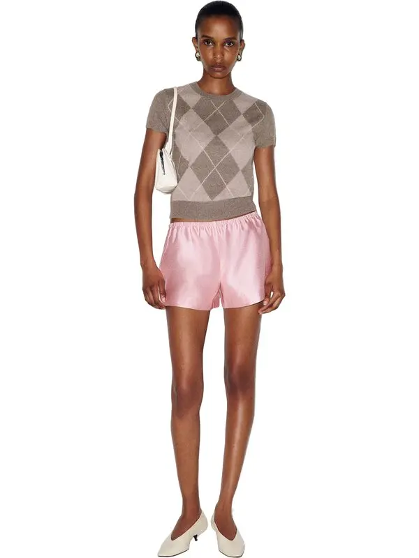 REFORMATION Darcy Cashmere T-shirt - Brown