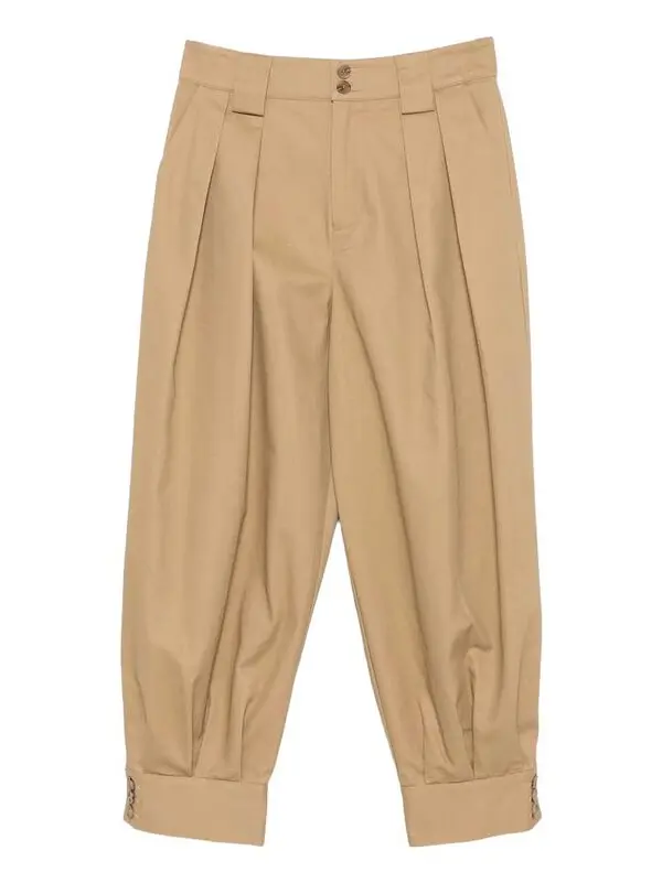Sea Pleated Trousers - Brown