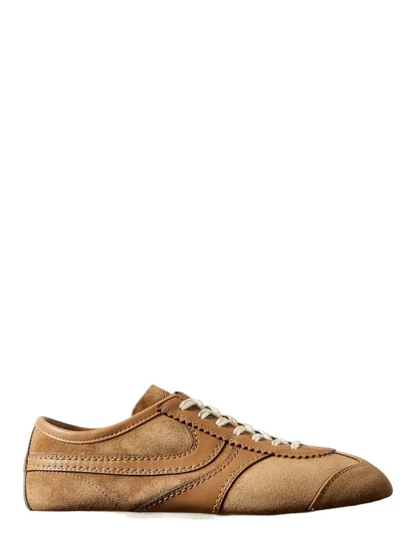 Dries Van Noten Leather-trimmed Suede Sneakers - Brown