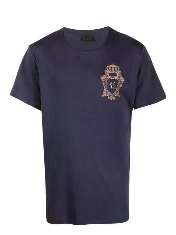 BILLIONAIRE Embroidered-logo Detail T-shirt - Blue