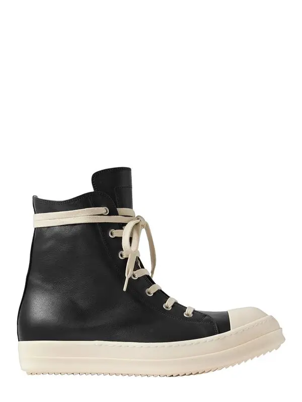 Rick Owens Leather High-top Sneakers - Black