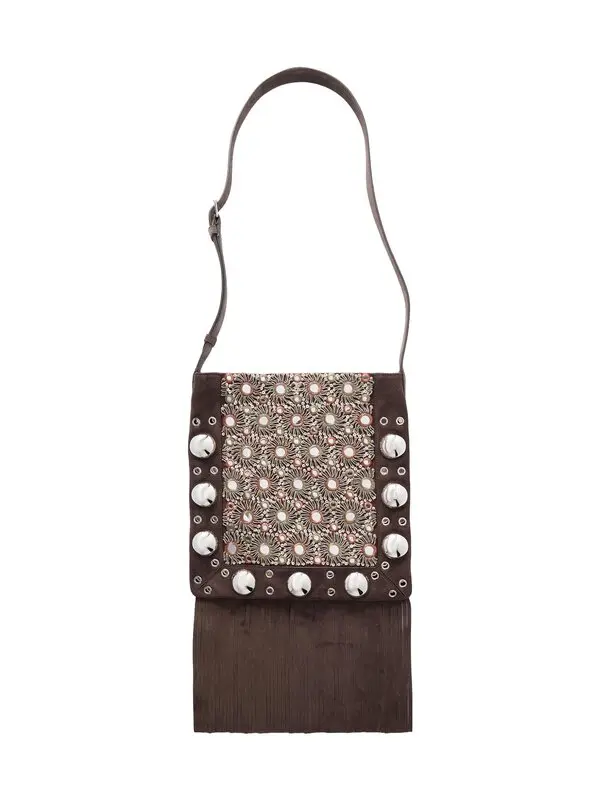 Valentino Garavani Nellcôte Fringed Embellished Suede Tote Bag - Multi