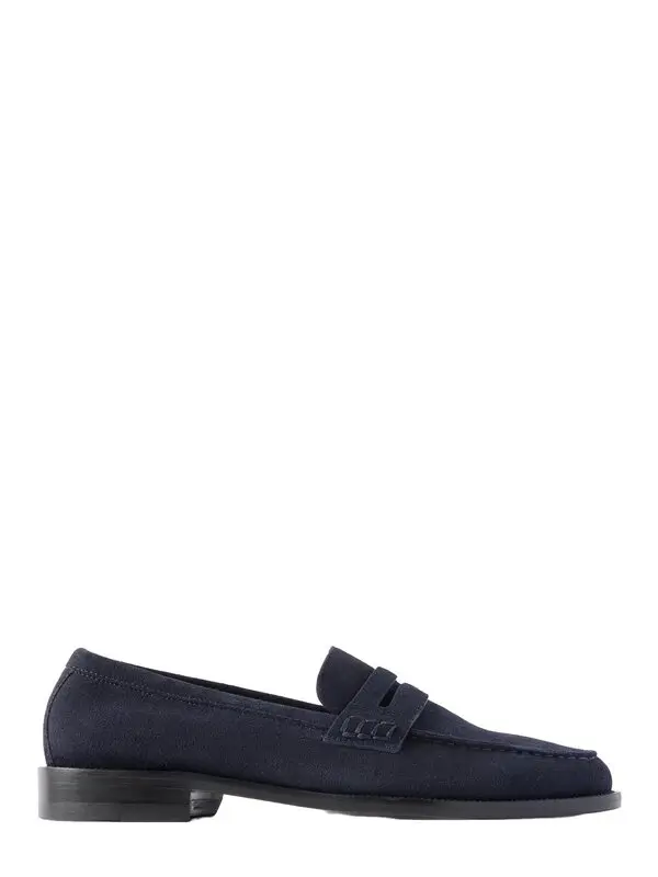 Manolo Blahnik Perry Suede Penny Loafers - Blue