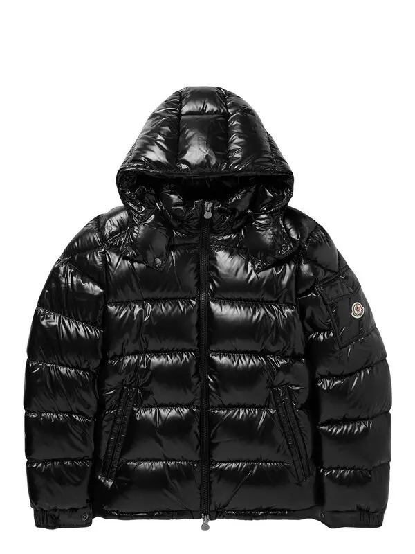 Moncler Logo-appliquéd Quilted Shell Hooded Down Jacket - Black