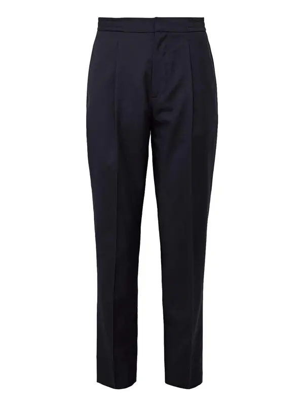 Officine Générale Drew Tapered Pleated Trousers - Blue