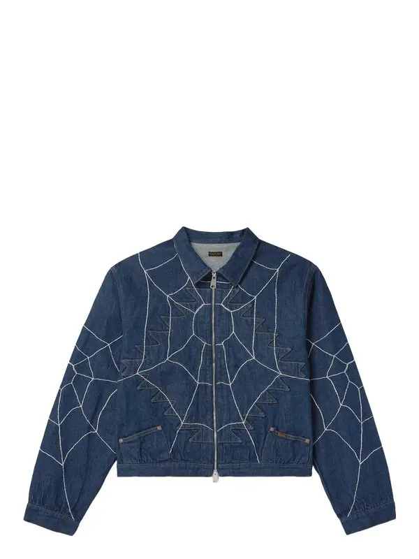 Kapital Thunderbird Embroidered Denim Blouson Jacket - Blue