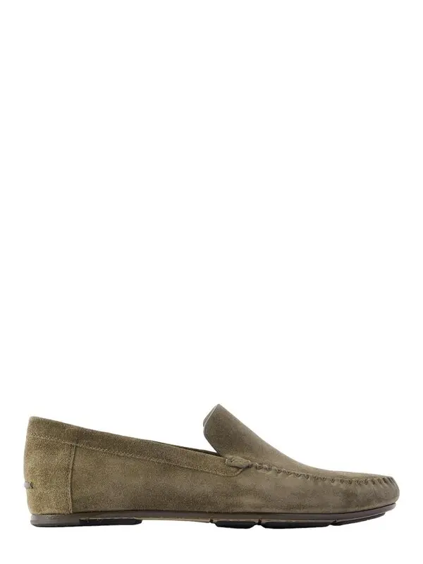 Manolo Blahnik Alder Suede Driving Shoes - Green
