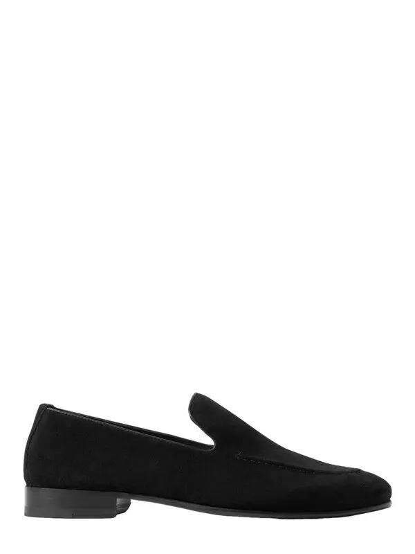 Manolo Blahnik Truro Suede Loafers - Black