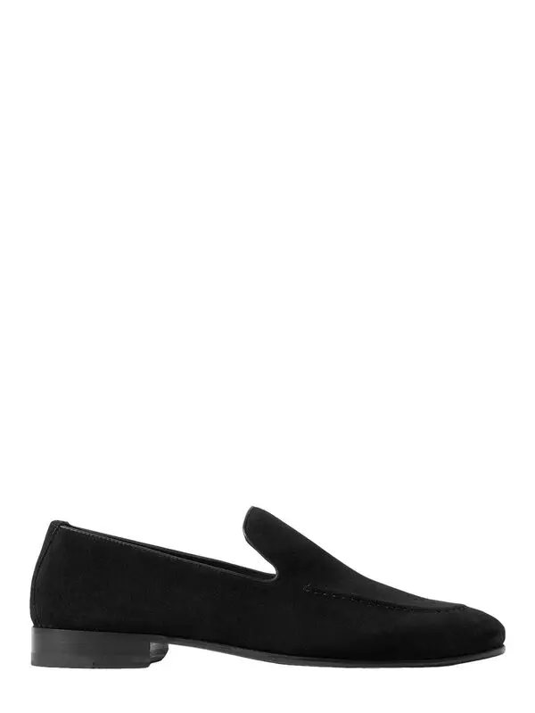 Manolo Blahnik Truro Suede Loafers - Black