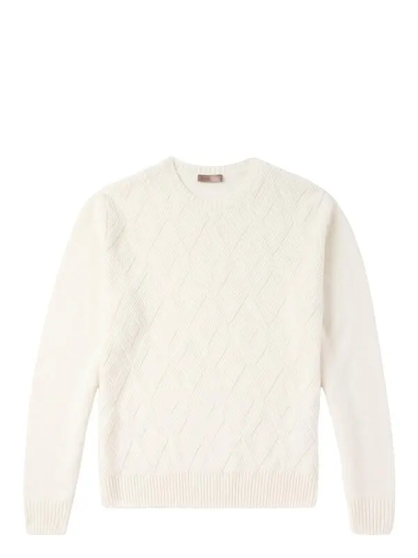Herno Jacquard-knit Cashmere Sweater - White