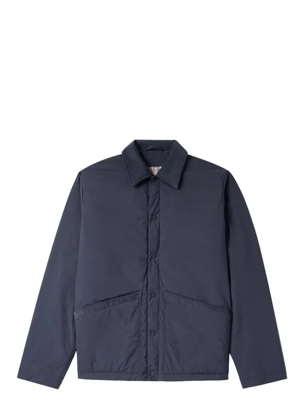 Herno Padded Corduroy-trimmed Shell Jacket - Blue