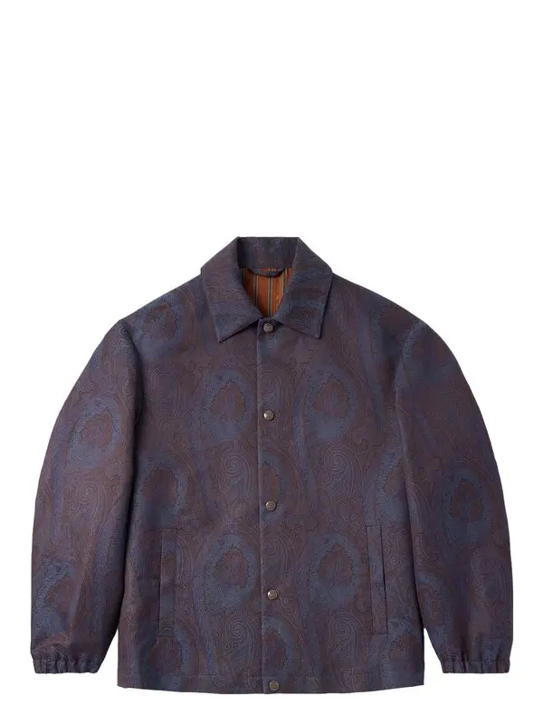 Etro Paisley-jacquard Cotton-blend Overshirt - Blue