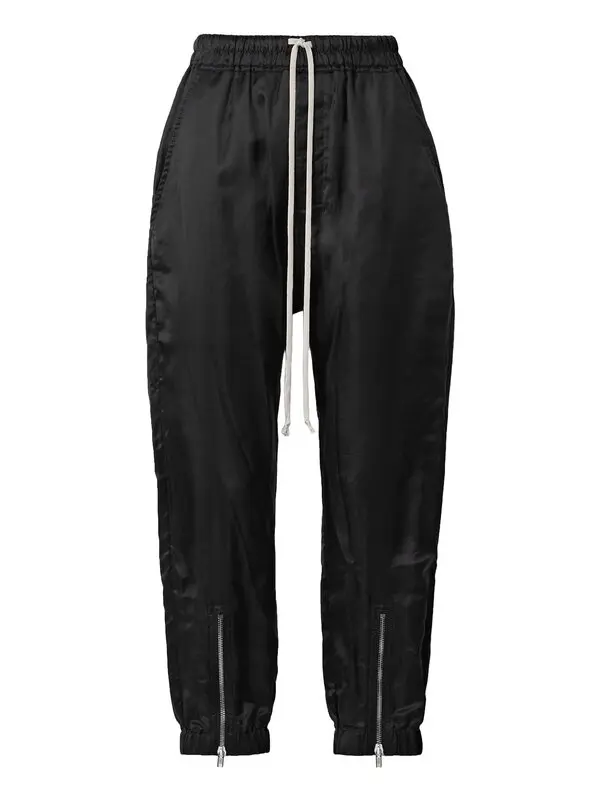 Rick Owens Satin-twill Tapered Pants - Black
