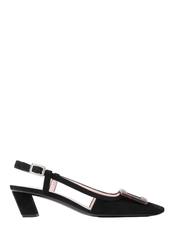 ROGER VIVIER Belle Vivier 45 Suede Slingback Pumps - Black