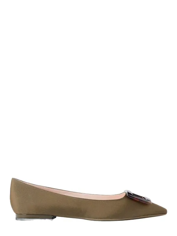 ROGER VIVIER Gommettine Grosgrain Ballet Flats - Green