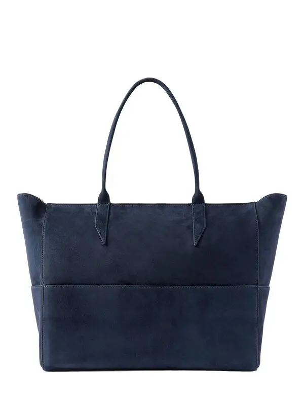 METIER Incognito Small Paneled Suede Tote - Blue