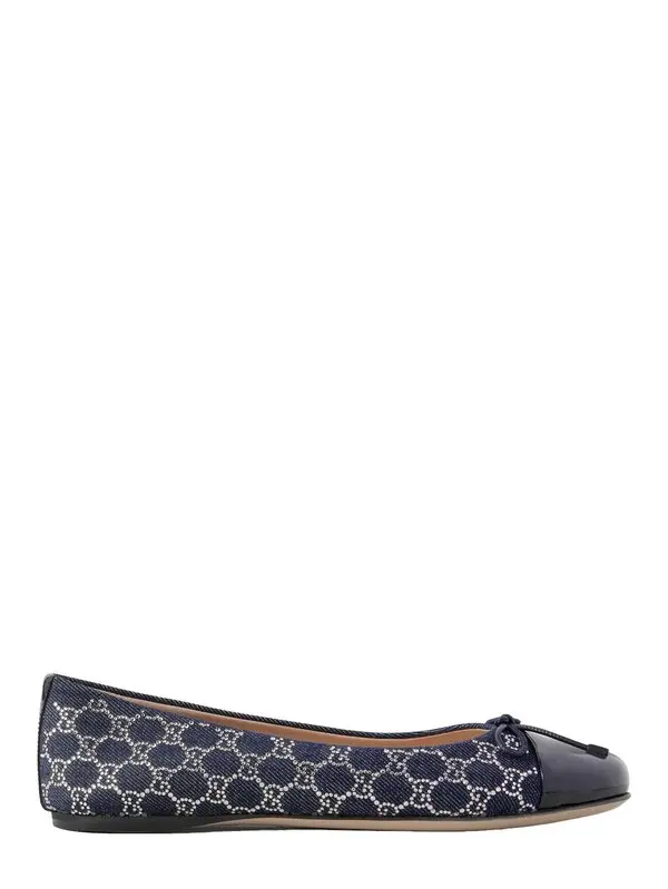 Gucci Marmont Crystal-embellished Denim Ballet Flats - Blue