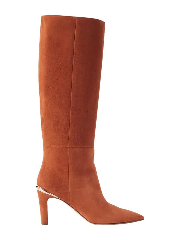 Gabriela Hearst Aura Suede Knee Boots - Orange