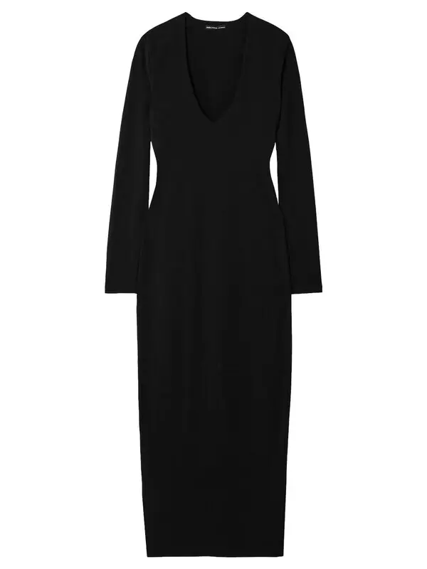 JAMES PERSE Cotton-blend Jersey Midi Dress - Black