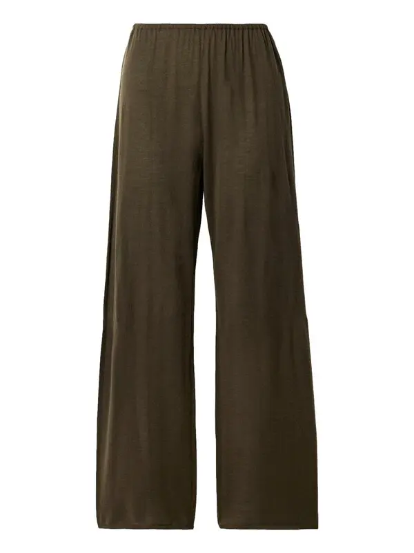 Co Cashmere Straight-leg Pants - Green
