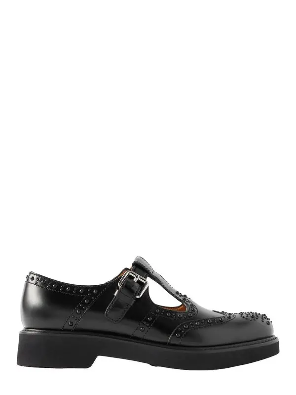 Church's Odette Studded Leather Mary Jane Brogues - Black