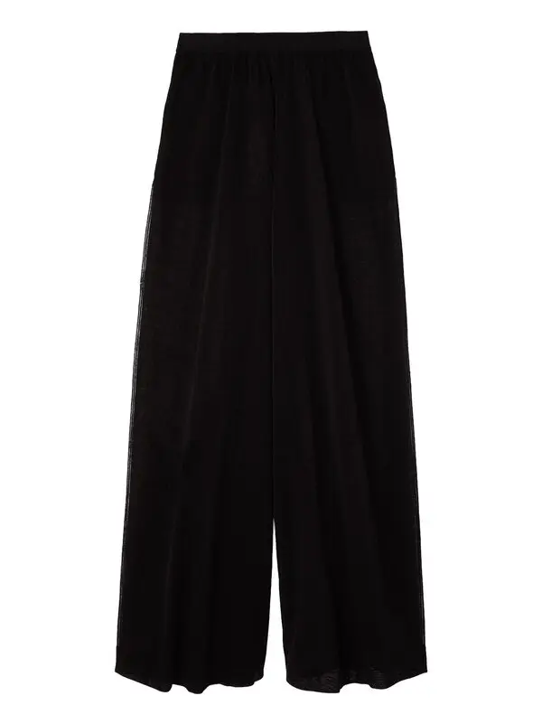 Alaïa Linen And Silk-blend Wide-leg Pants - Black