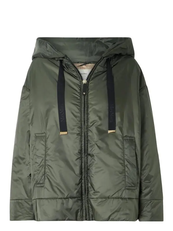 Max Mara The Cube Daria Hooded Padded Shell Jacket - Green