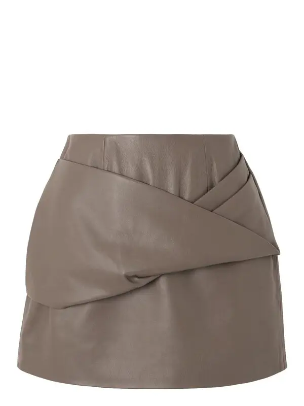 Tove Liss Leather Mini Skirt - Brown