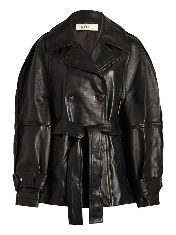 RÓHE Sculptural Leather Jacket - Black