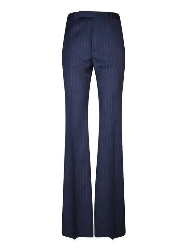 Givenchy Striped Wool Wide-leg Trousers - Blue