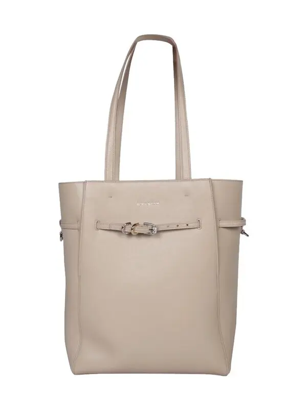 Givenchy Leather Tote With Metal Details - Beige