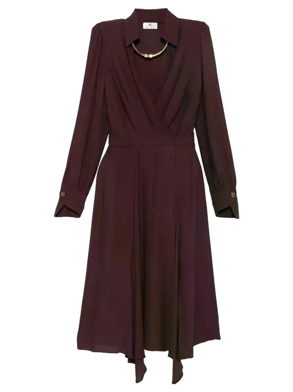 Elisabetta Franchi Wrap-design Flared Hem Dress - Red