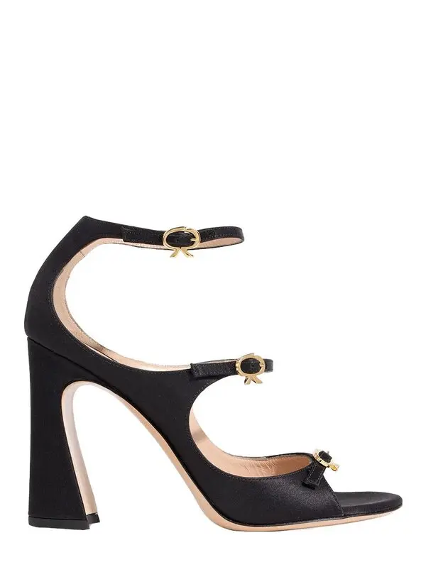 GIANVITO ROSSI Misty Satin Sandals - Black