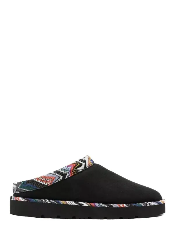 Missoni Patterned Trim Slippers - Black