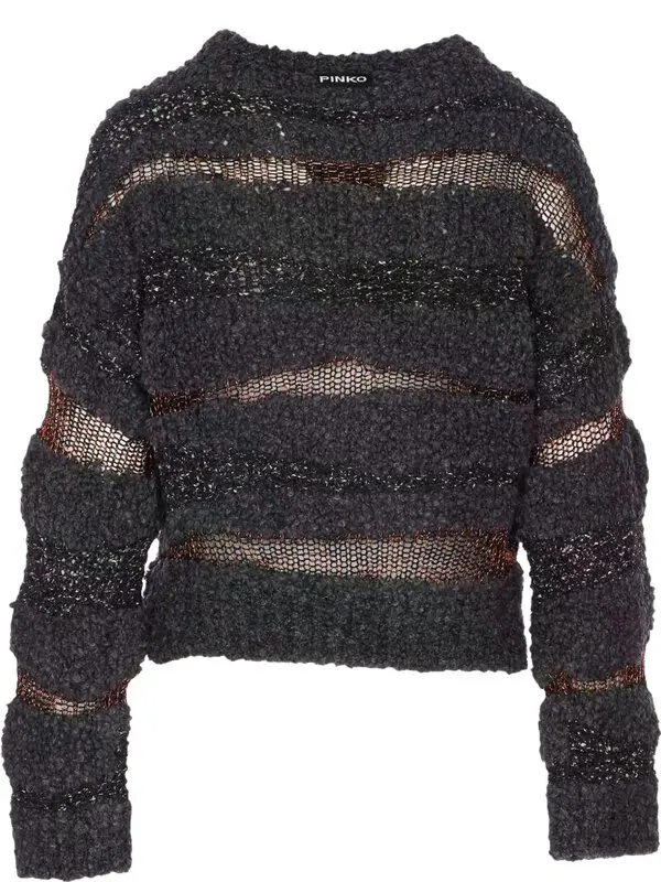 Pinko Metallic-effect Knitted Sweater - Grey