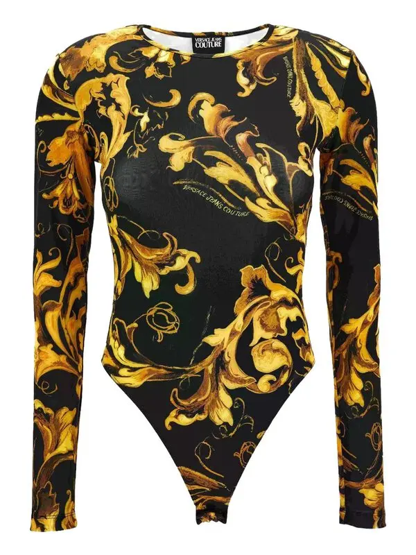 Versace Barocco Print Bodysuit - Black