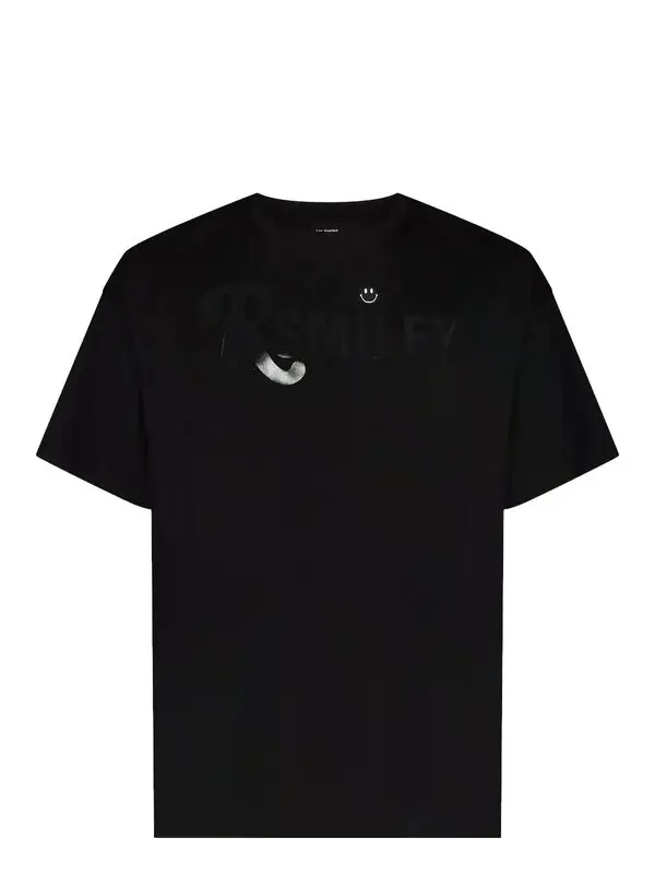 Raf Simons X Smiley Slogan-print T-shirt - Black