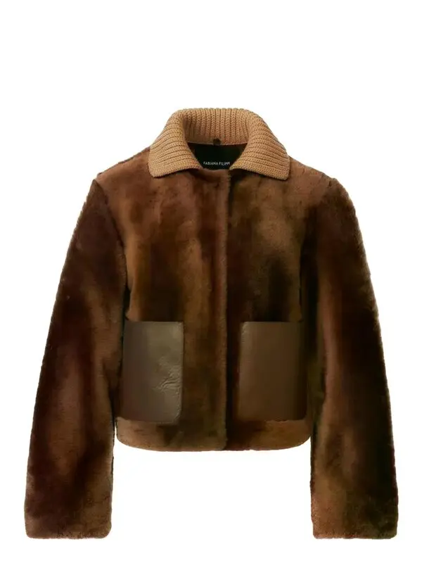Fabiana Filippi Leather-panel Shearling Jacket - Brown