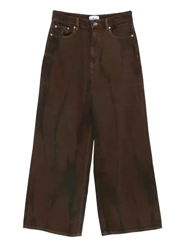 GANNI Wide-leg Jeans - Brown