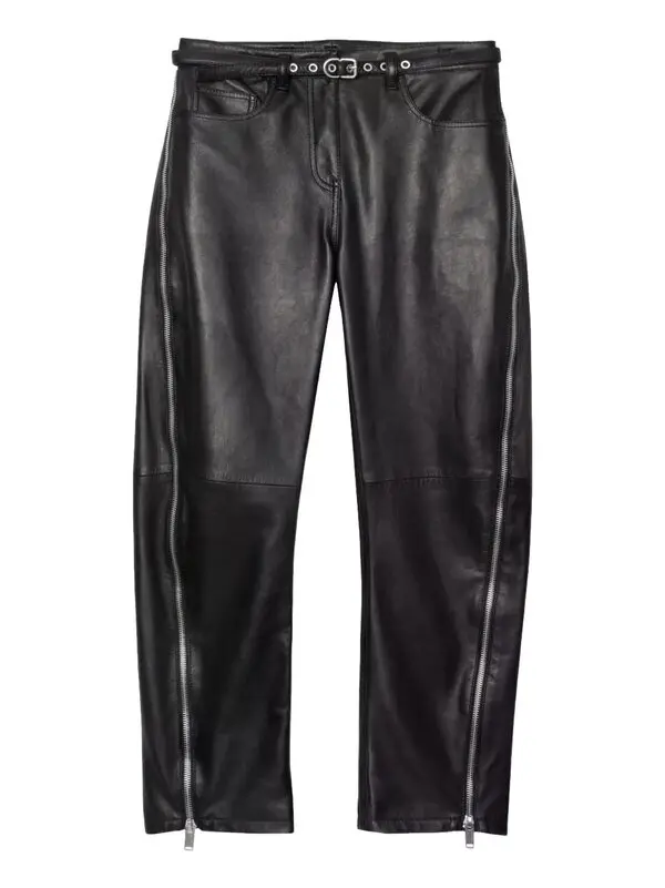 3.1 Phillip Lim Zip-detail Leather Trousers - Black