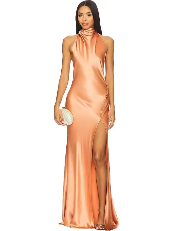 SAU LEE Penelope Gown - Terracotta