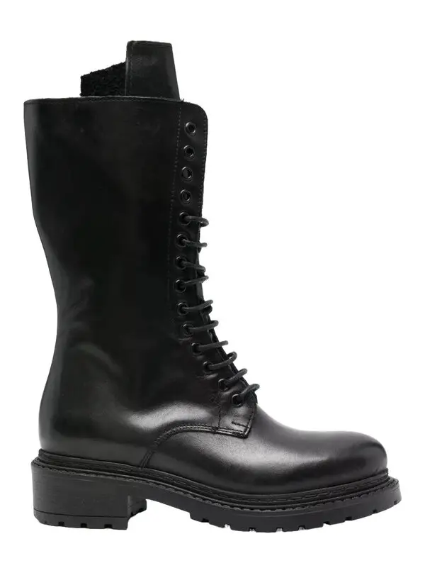 METISSE 40mm Leather Combat Boots - Black