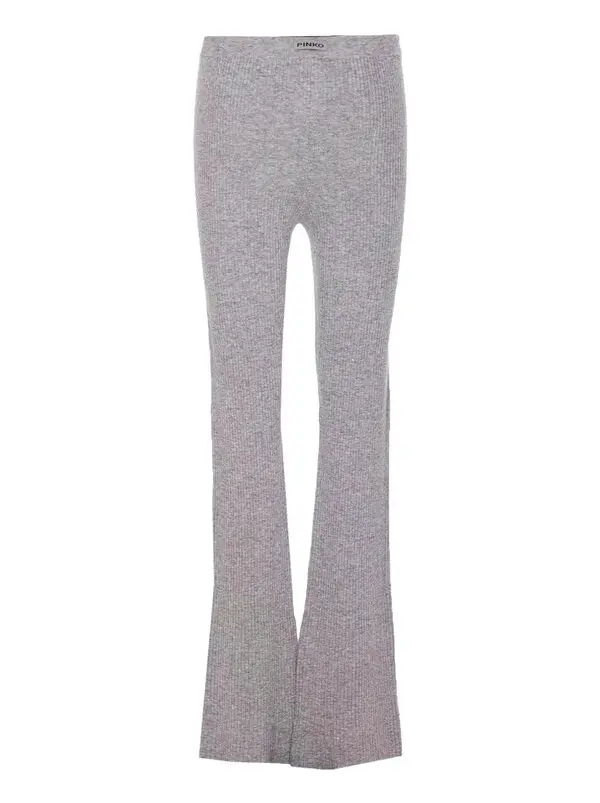 Pinko Crystal-embellished Ribbed Trousers - Grey