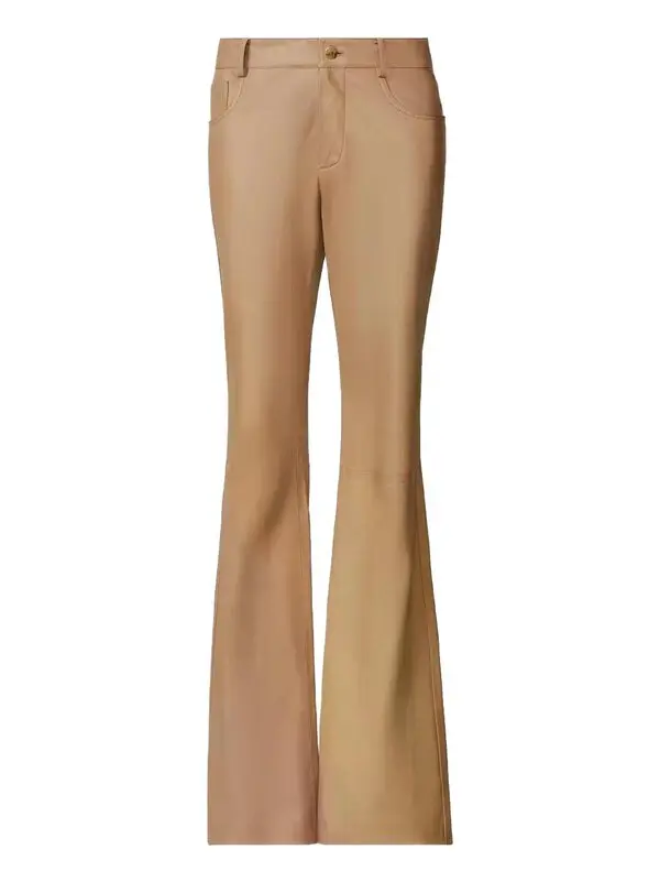 Fabiana Filippi Leather Flared Trousers - Brown