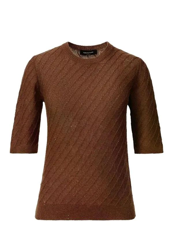 Fabiana Filippi Sequin-embellished Ribbed-knit Jumper - Brown