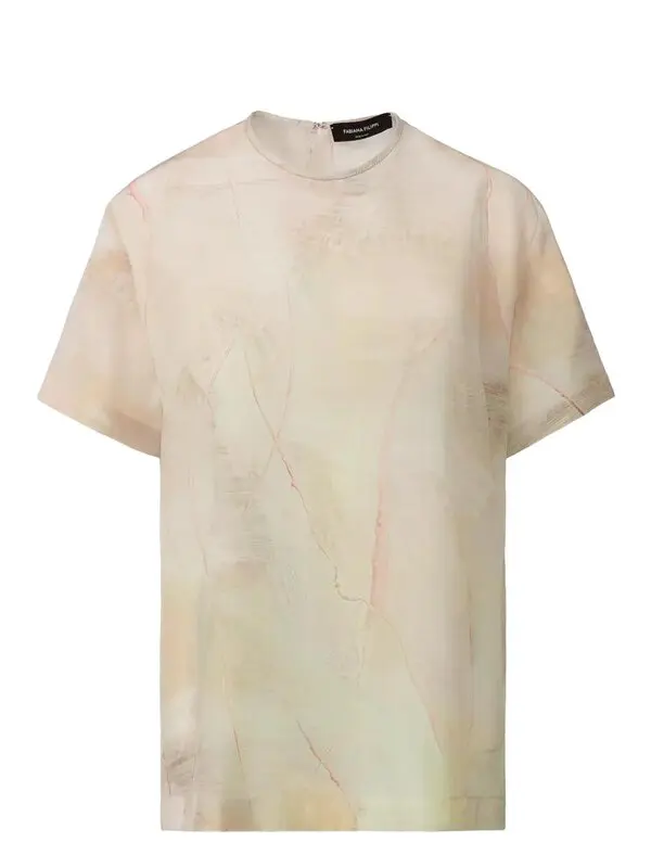 Fabiana Filippi Marble-print Short-sleeve T-shirt - Neutrals