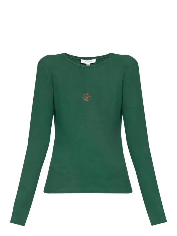 JW Anderson Logo-embroidered Ribbed Top - Green