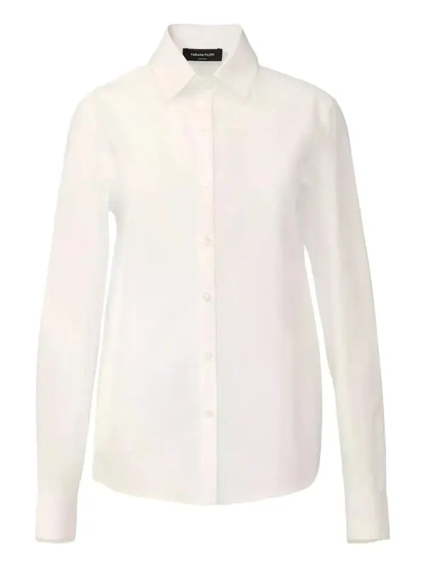 Fabiana Filippi Poplin Shirt With Tulle Trim - White