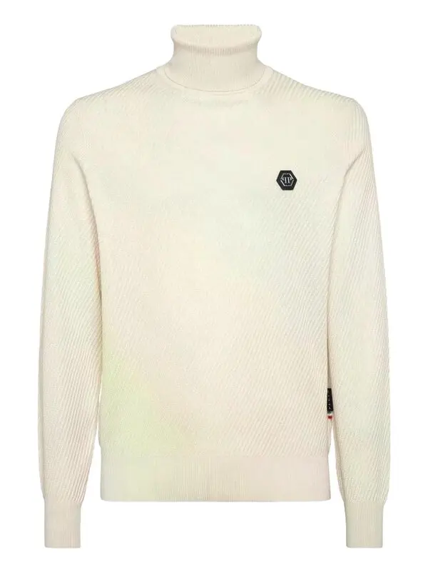Philipp Plein Ribbed-knit Jumper - White