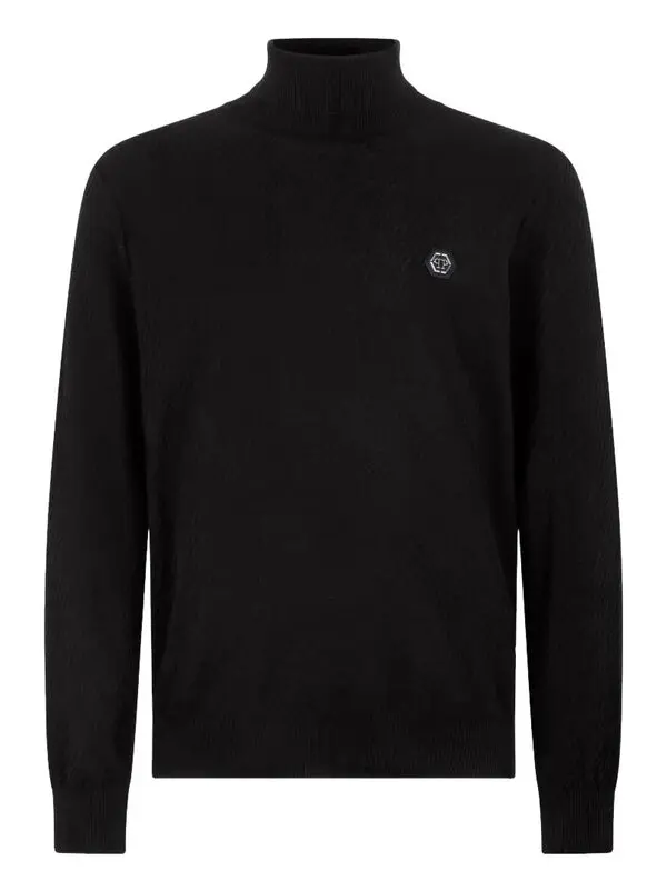 Philipp Plein Ribbed Turtleneck Sweater - Black